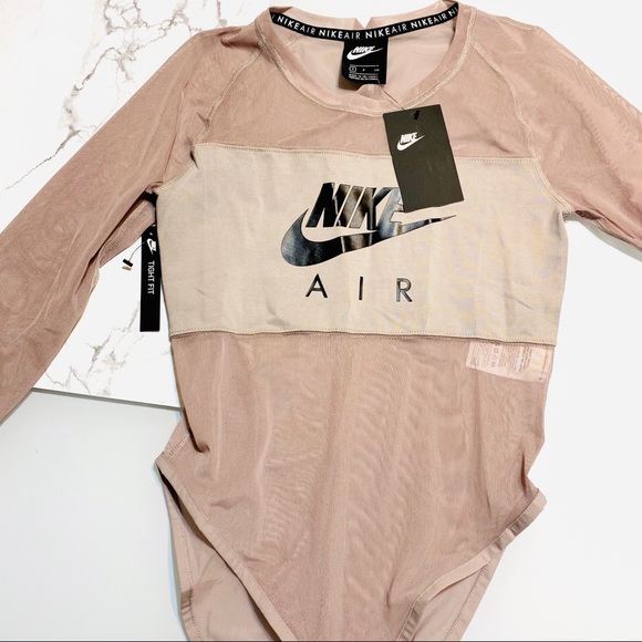 Nike | Tops | Newnike Air Logo Mesh Bodysuit | Poshmark